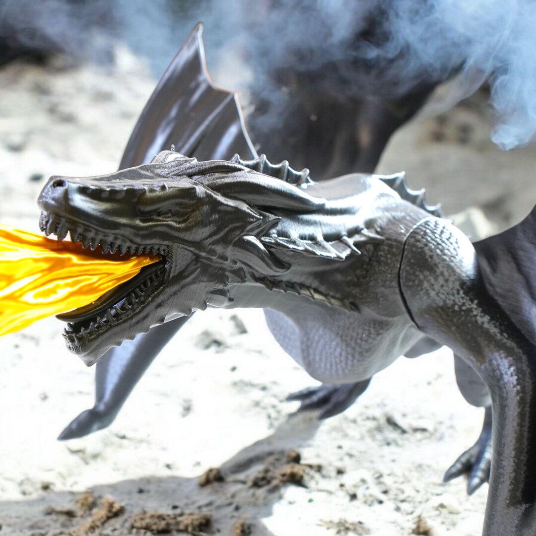 Fire-breathing Dragon Bookend – 3D Printed Fantasy Shelf Decor – Epic ...