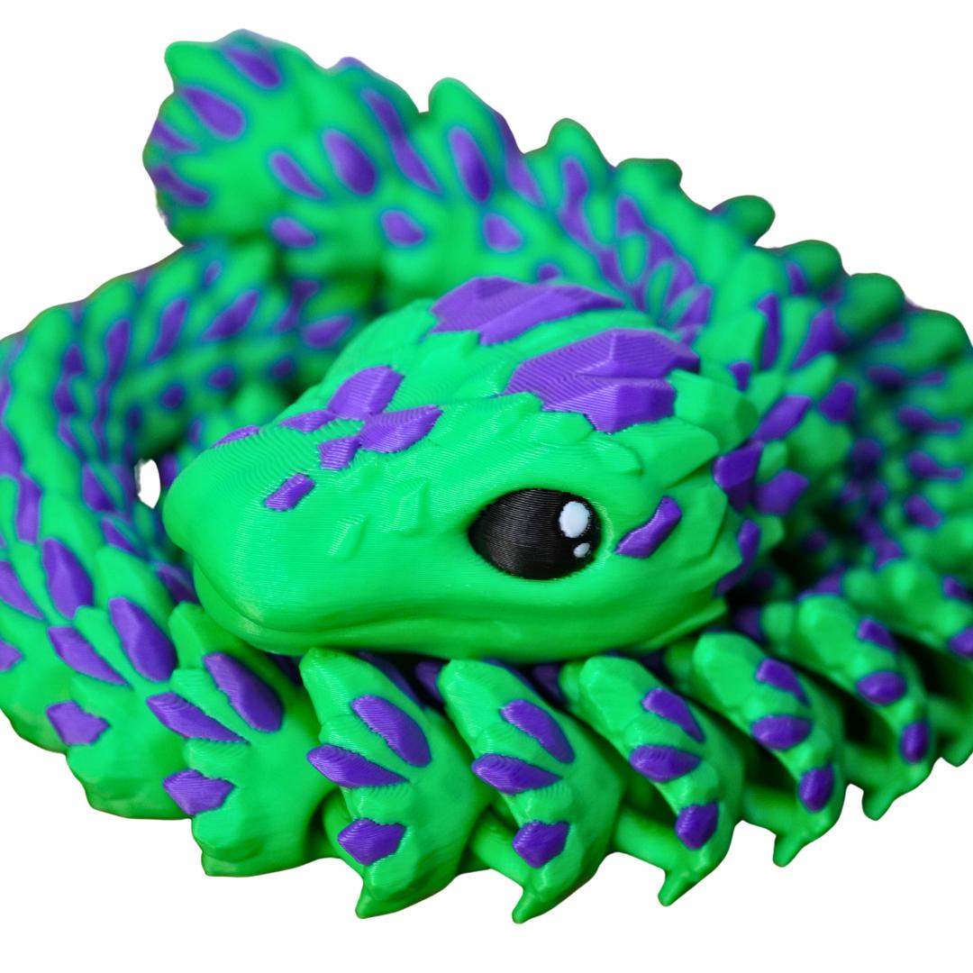 3D Printed Articulating Dragon Snake – Flexible Fidget Reptile Toy ...