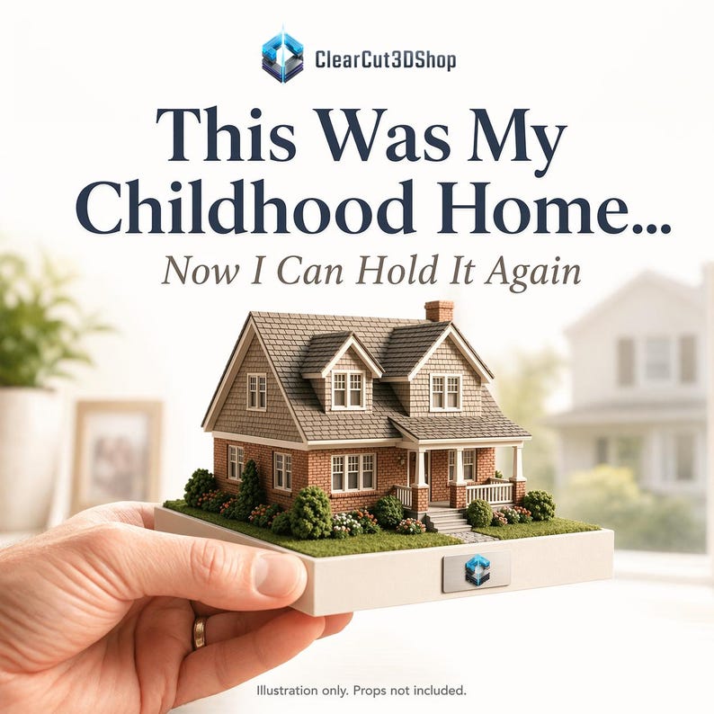 Custom 3D Printed House Replica, Personalized Family Home Model ...