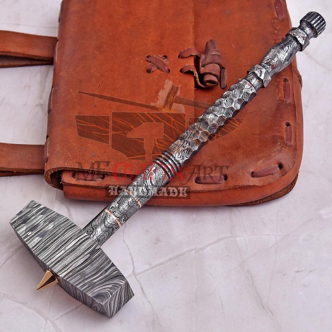 Custom Damascus Hammer | Hand Forged Blacksmith & Metalworking Tool ...