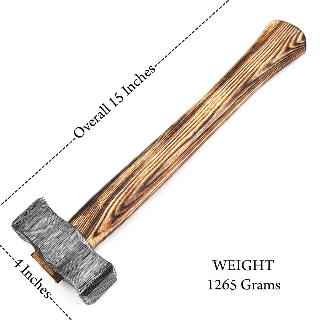Hand Forged Damascus Steel Hammer Unique Gift for Carpenter ...