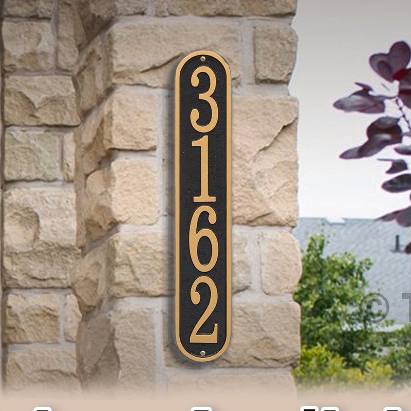 Vertical House Number Sign - Etsy