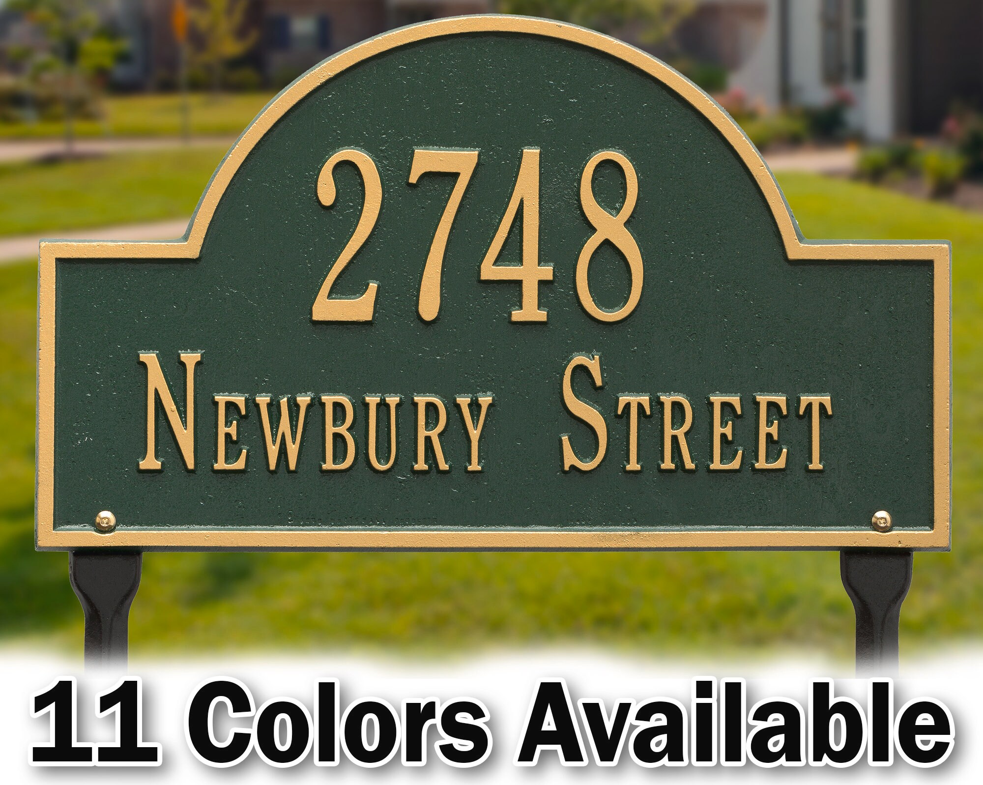 Large Lawn Address Sign - Estate Sign Personalized Metal Cast Aluminum ...