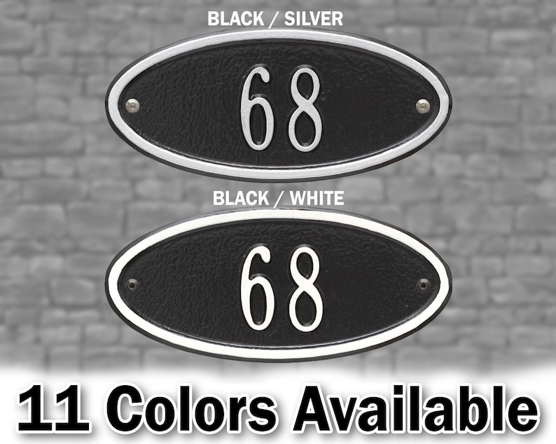 Oval House Number Sign Personalized Metal Cast Aluminum Sign - Etsy