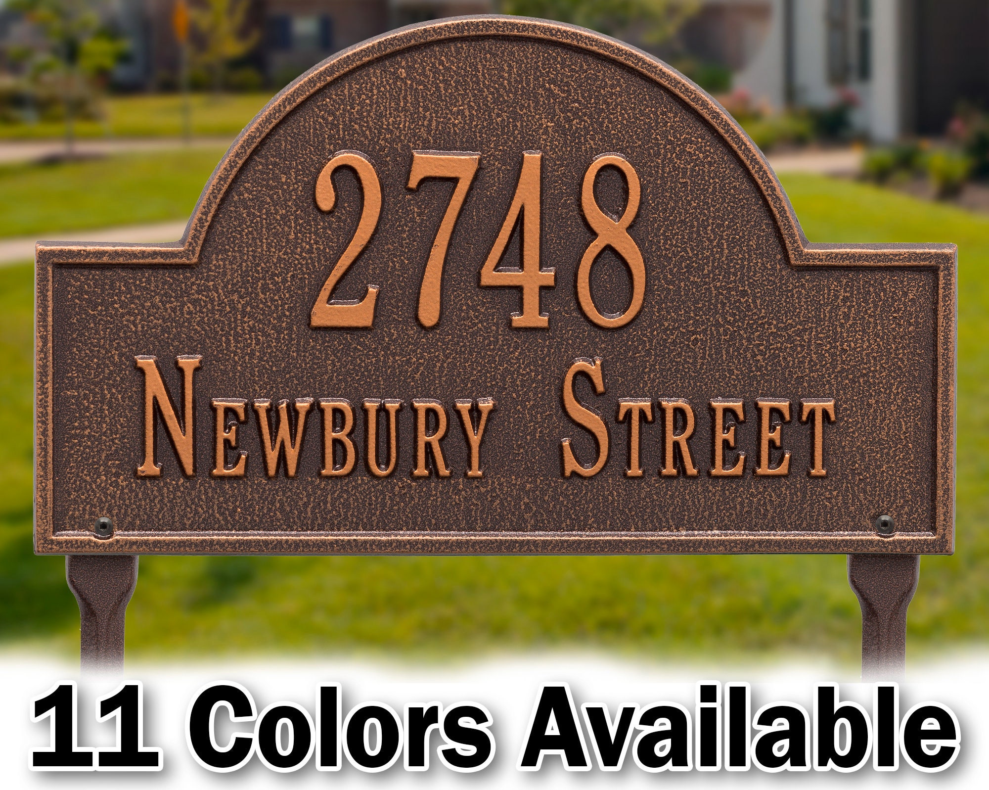 Large Lawn Address Sign - Estate Sign Personalized Metal Cast Aluminum ...