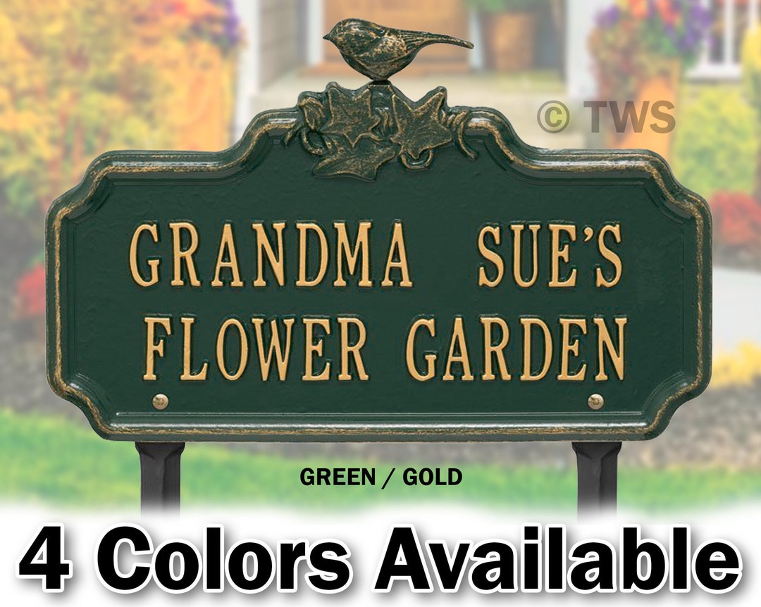 Personalized Cast Aluminum Metal Yard Lawn Plaque - Chickadee Ivy Sign ...