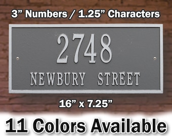 Rectangle House Number Sign Personalized Metal Cast Aluminum - Etsy