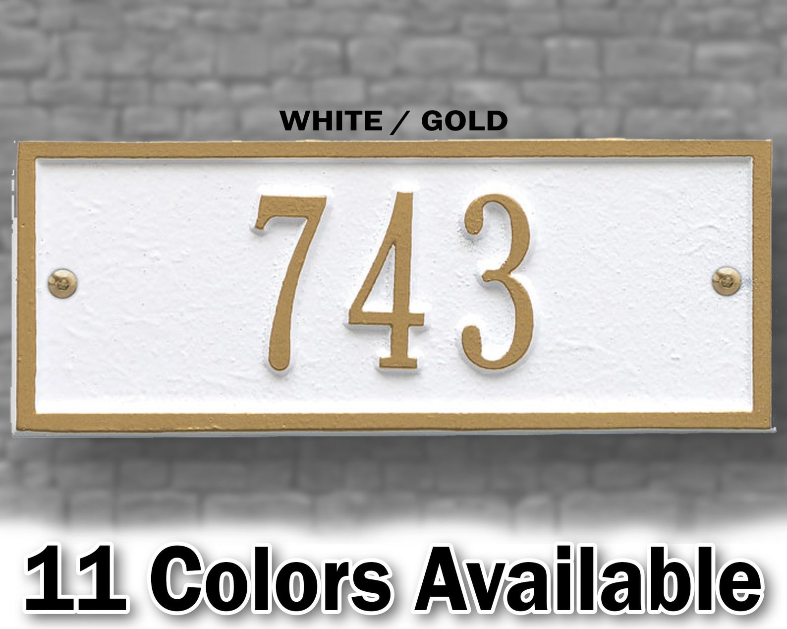 Rectangle House Number Sign Personalized Metal Cast Aluminum Sign With ...