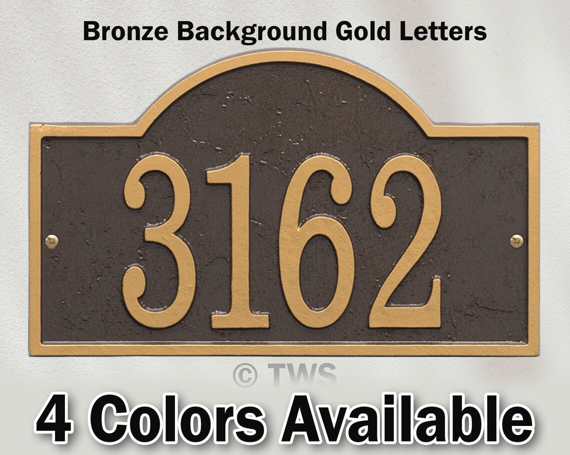 Arch Shaped Metal House Number Plaque With Hardware Sign - Etsy