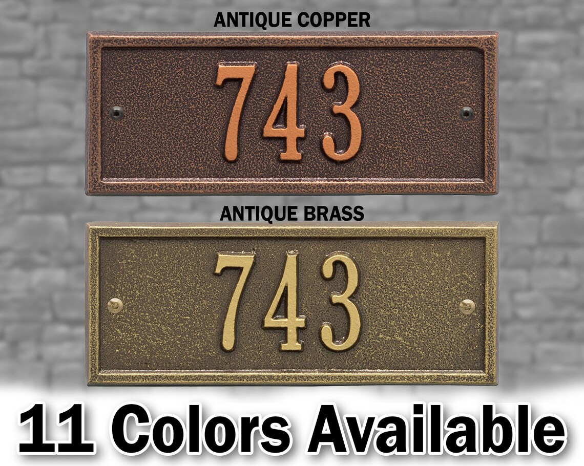 Rectangle House Number Sign Personalized Metal Cast Aluminum - Etsy