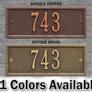 Rectangle House Number Sign - Personalized Metal Cast Aluminum Sign ...