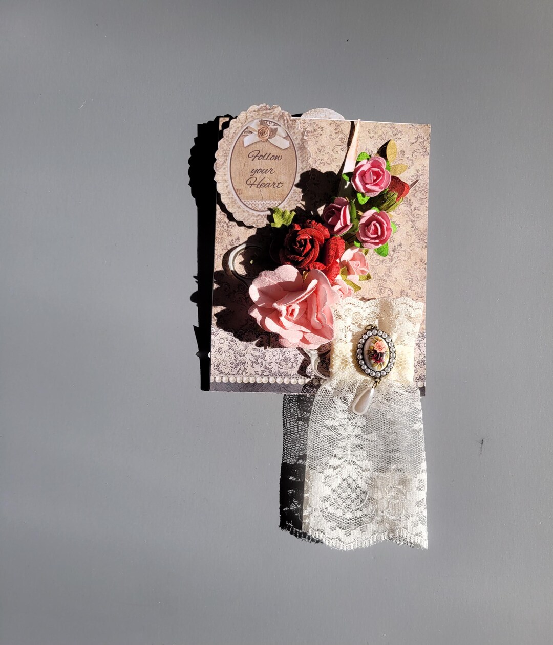 Shabby Chic Handmade Card • Personalized Floral Greeting Card, Custom ...