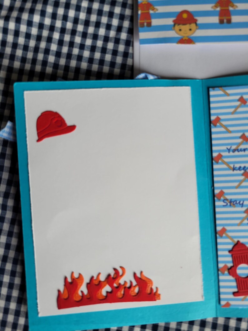 Personalized Firefighter Birthday Card: Handmade Fire Truck Design - Etsy