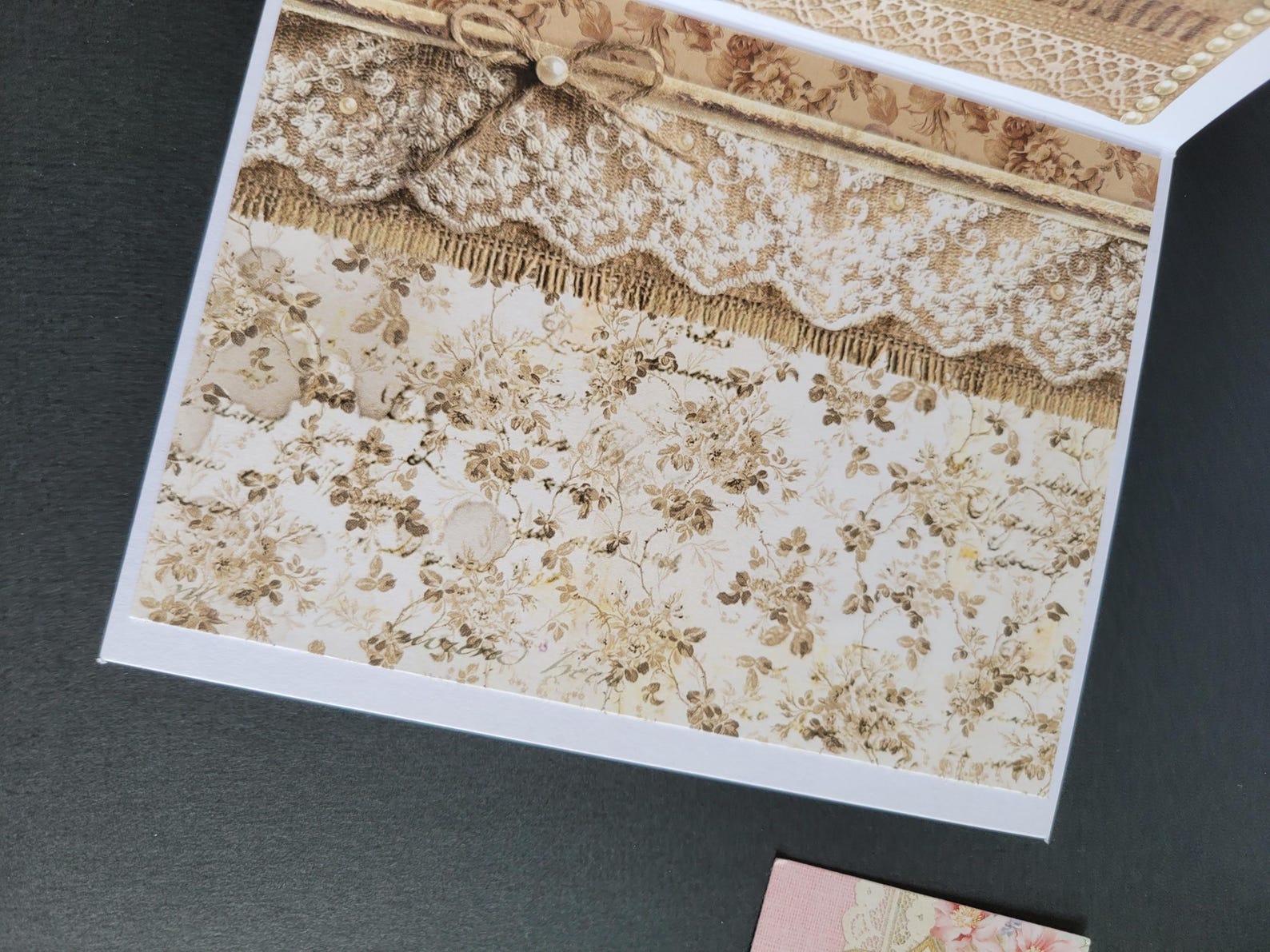 Shabby Chic Greeting Card: Vintage Lace, Floral Accents & Tags - Etsy