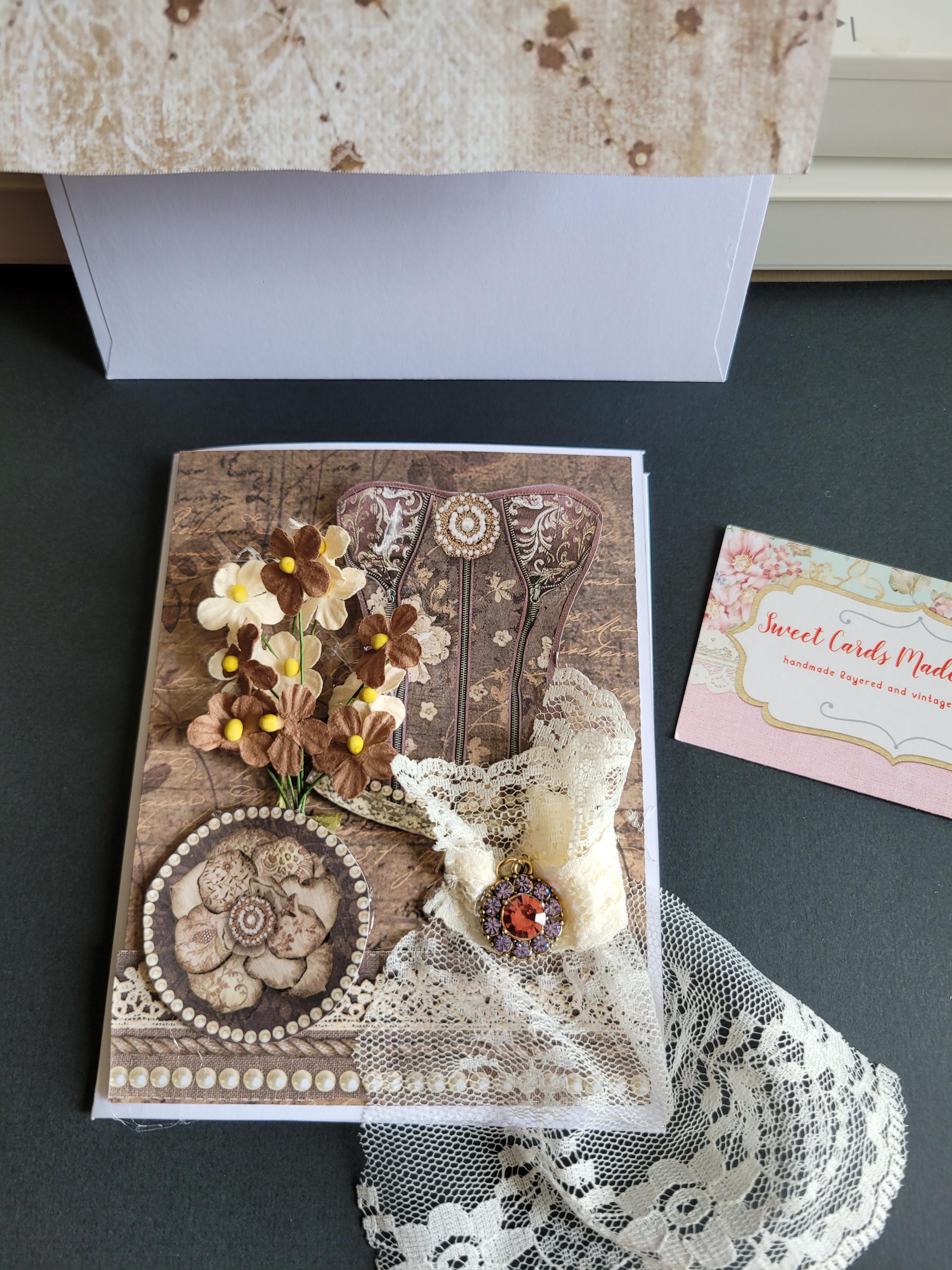 Shabby Chic Greeting Card: Vintage Lace, Floral Accents & Tags - Etsy