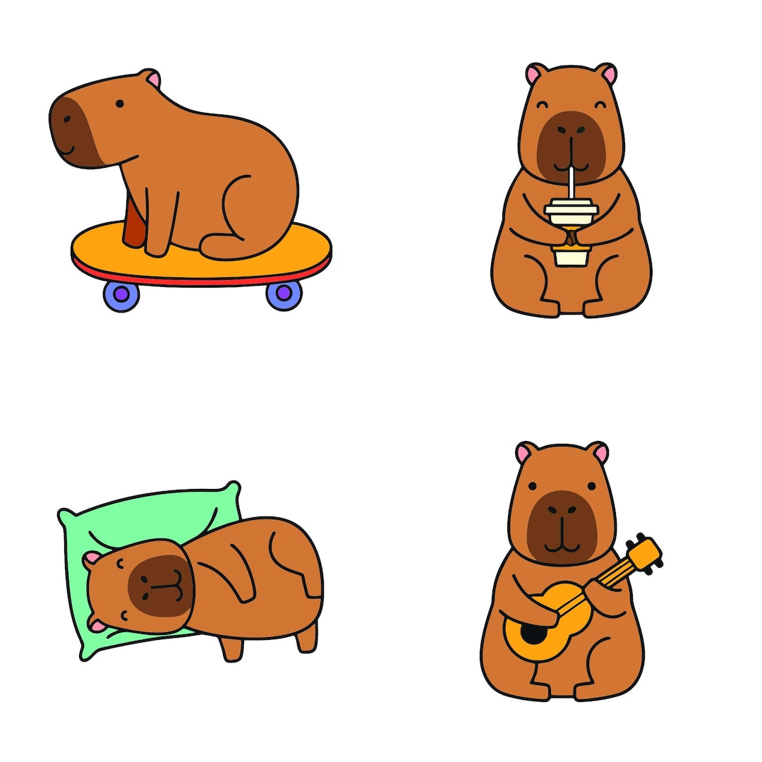 Capybara Clipart Set, Vector, Jpeg, Animals Cliparts, Graphics - Etsy