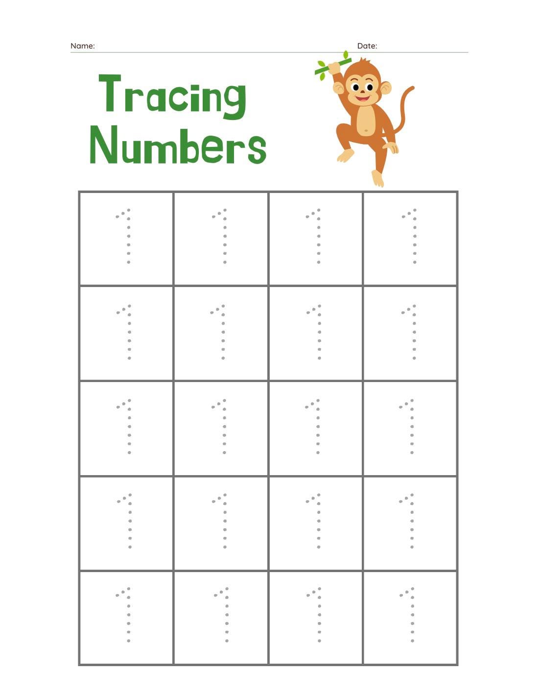 Tracing Numbers Worksheet | Fun Preschool & Kindergarten Printable ...