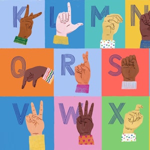 American Sign Language Poster 18 X 18 - Etsy