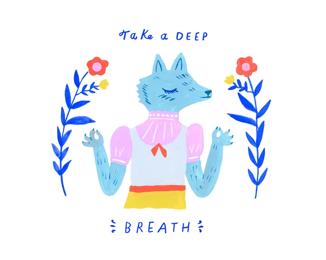 Art Print, Wall Art, Creatures of Healthy Habits Meditating Wolf by ...
