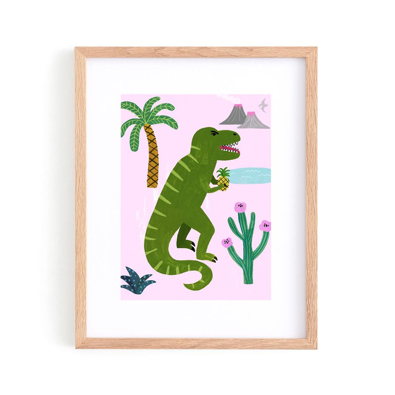 Art Print, Wall Art, Dinosaur Illustration, Angry T-rex by Colin Walsh ...