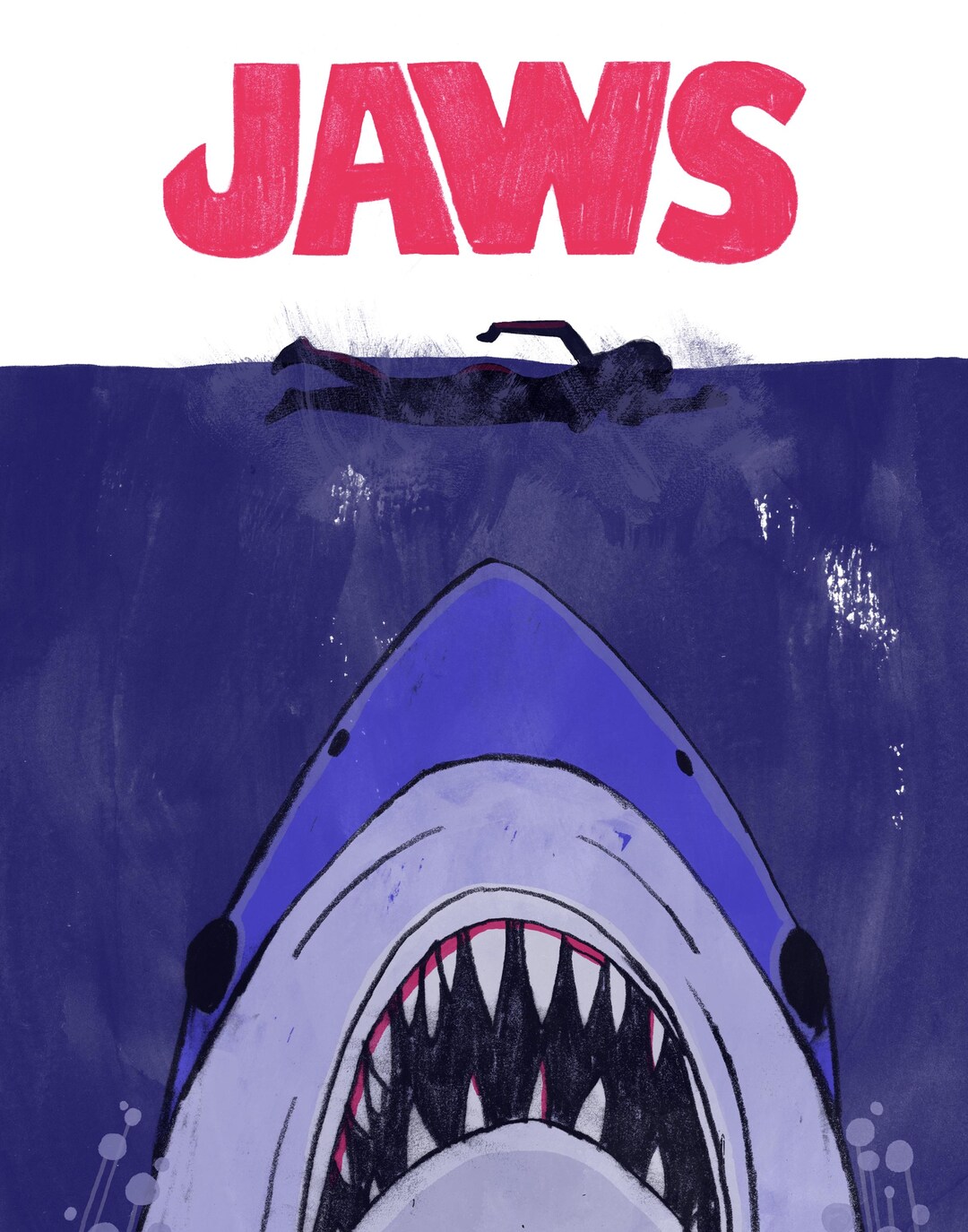 Illustrated Art Print of Jaws by Colin Walsh - Etsy