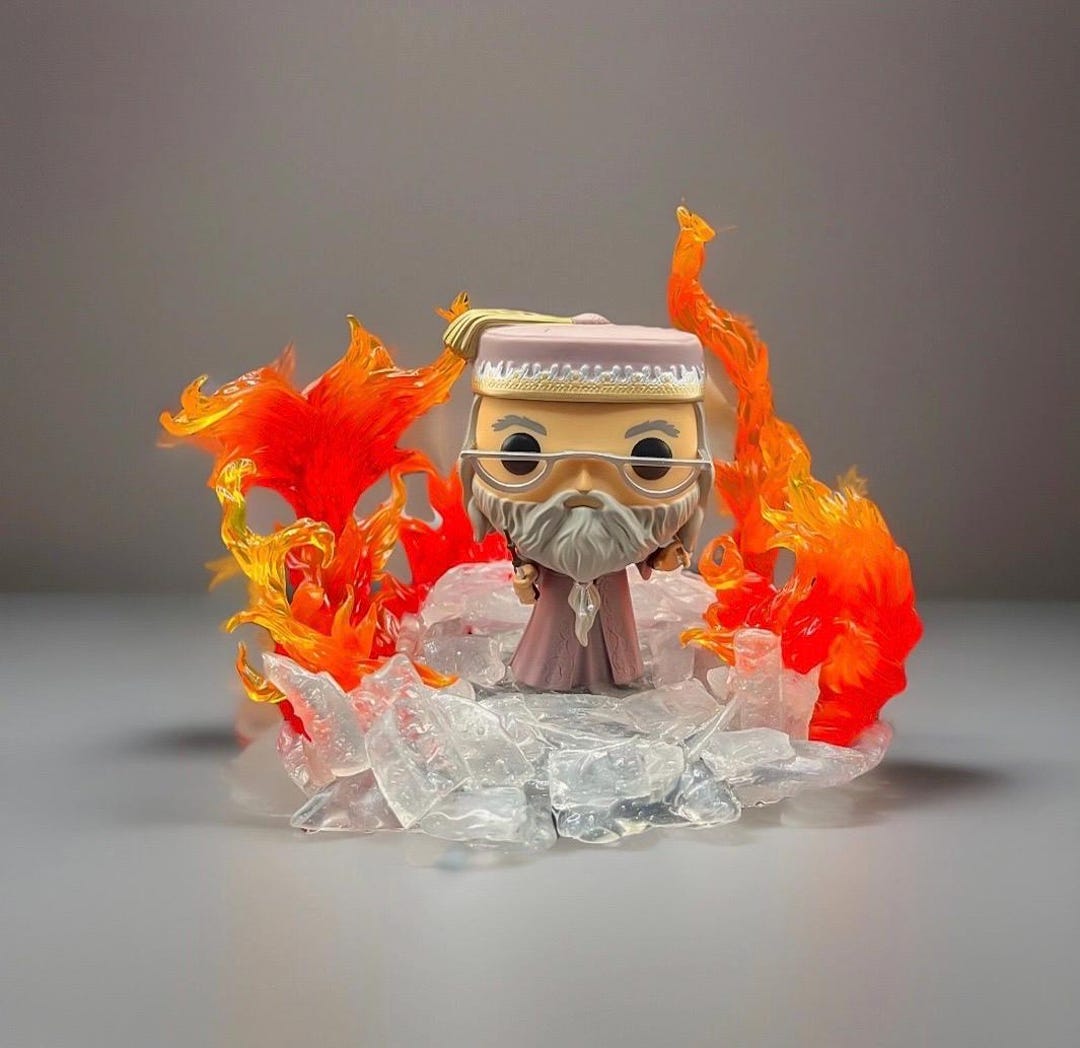 Harry Potter Dumbledore Half Blood Prince Cave Inferi Statue Magic Fire ...