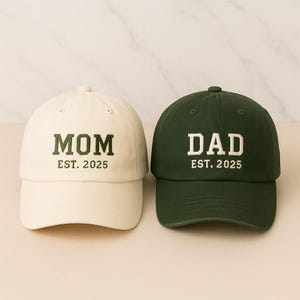 Personalized Embroidered Cap, Custom Mom & Dad Matching Hats, Memorial ...