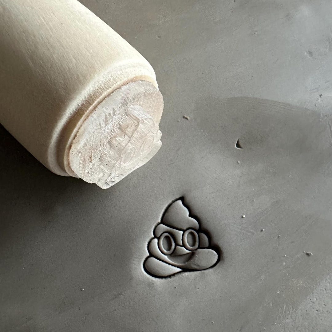 Pottery Poop Stamp. Ceramic Poop Stamp. Earth Poop Stamp. Clay Stamp ...