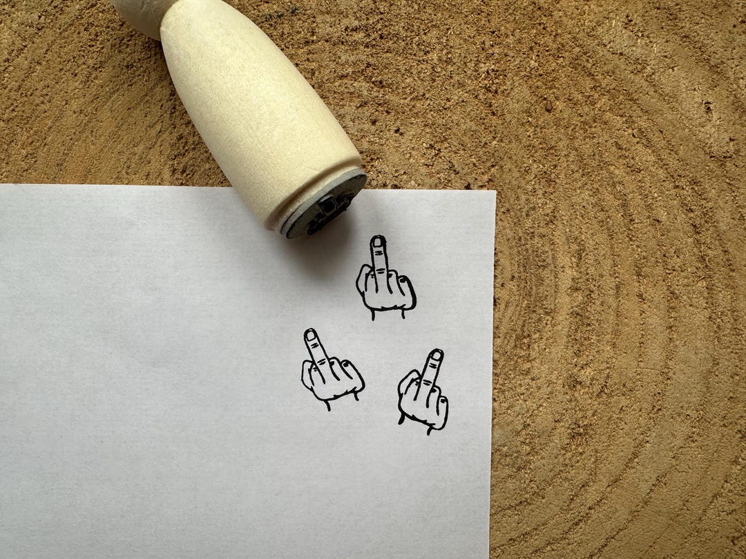 Middle Finger Stamp. Middle Finger Ink Stamp. Rude Middle Finger Stamp ...