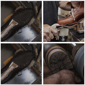 Handmade Custom First Layer Cow Leather Work Boots Green Leather Sole ...