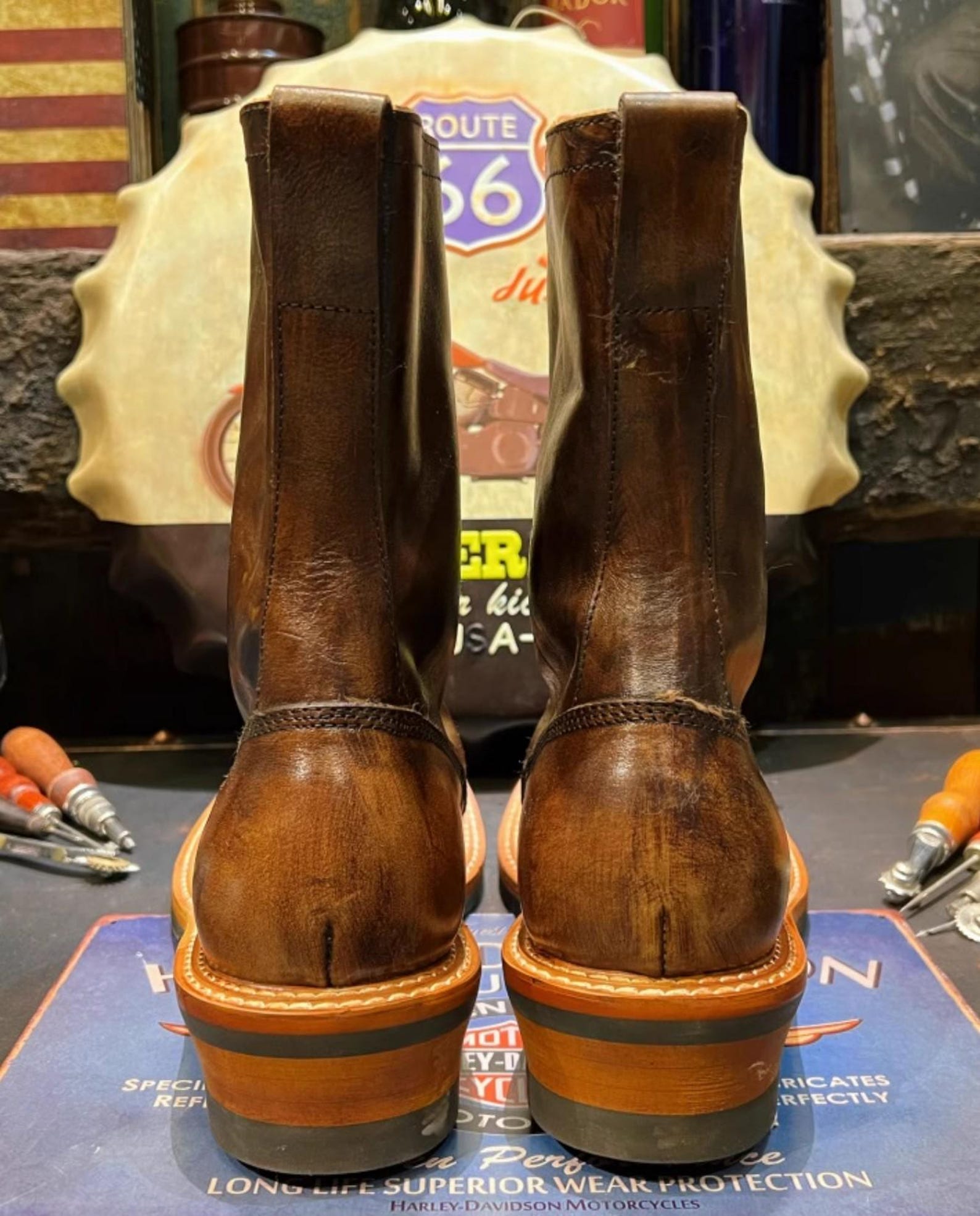 Retro Brown Leather Motorcycle Boots: Men's High Top Riding Boots - Etsy