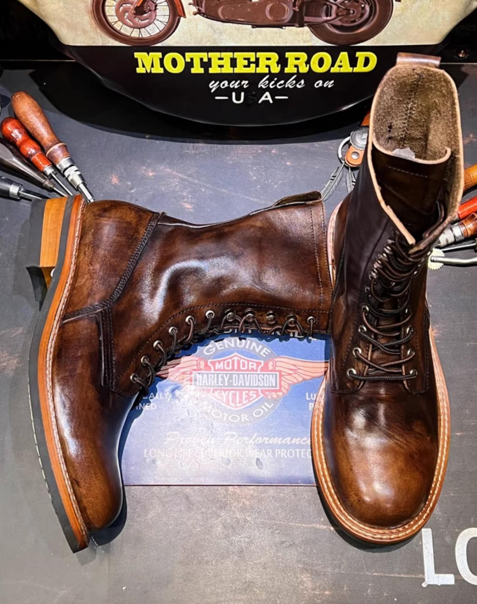 Retro Brown Leather Motorcycle Boots: Men's High Top Riding Boots - Etsy