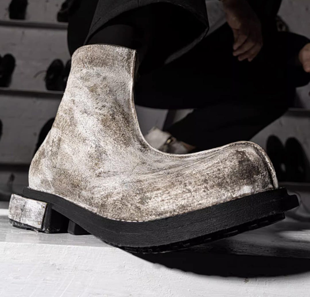 Leather Chelsea Boots Painted Men Boots Old White Wall Texture Boots - Etsy