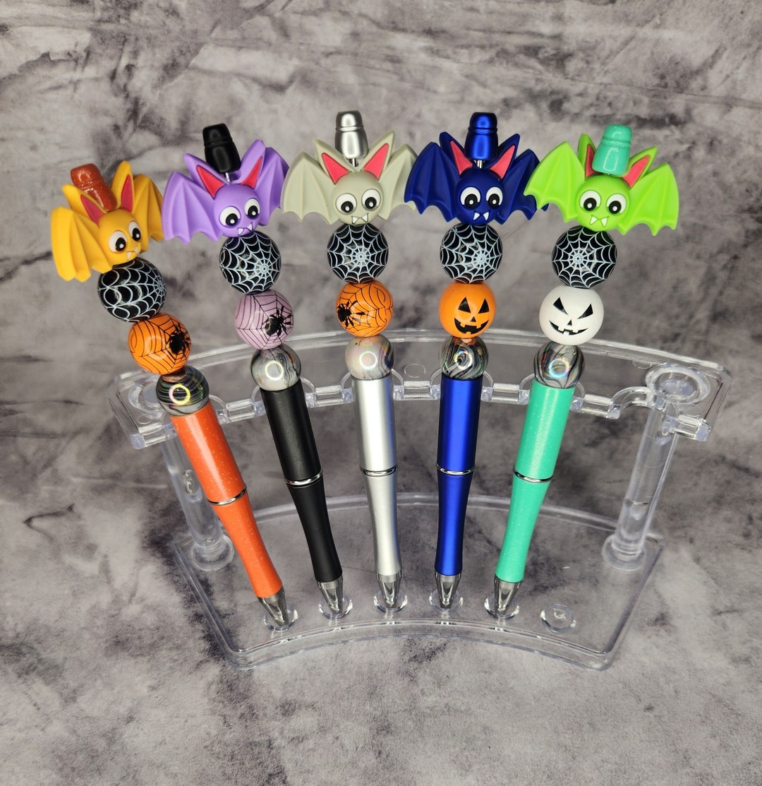 Halloween Bat Beaded Pen, Silicone Focal Bead, Black Ink. - Etsy