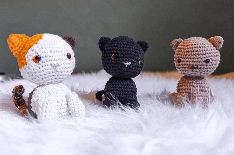 Cute Cat Crochet Pattern PDF – Amigurumi Kitty Toy DIY Tutorial, Easy ...