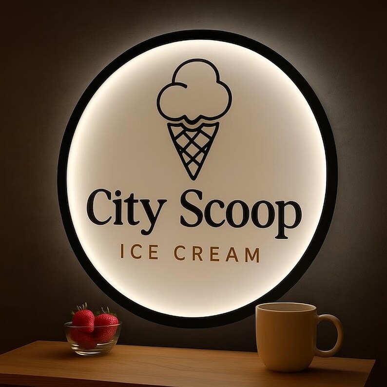 Custom LED Backlit Acrylic Business Logo Sign - Perspex Signage - Etsy