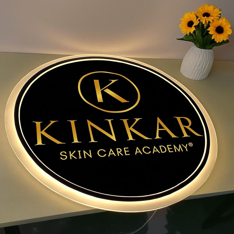 Custom Backlit Acrylic Logo Sign: Illuminated Studio Decor - Etsy