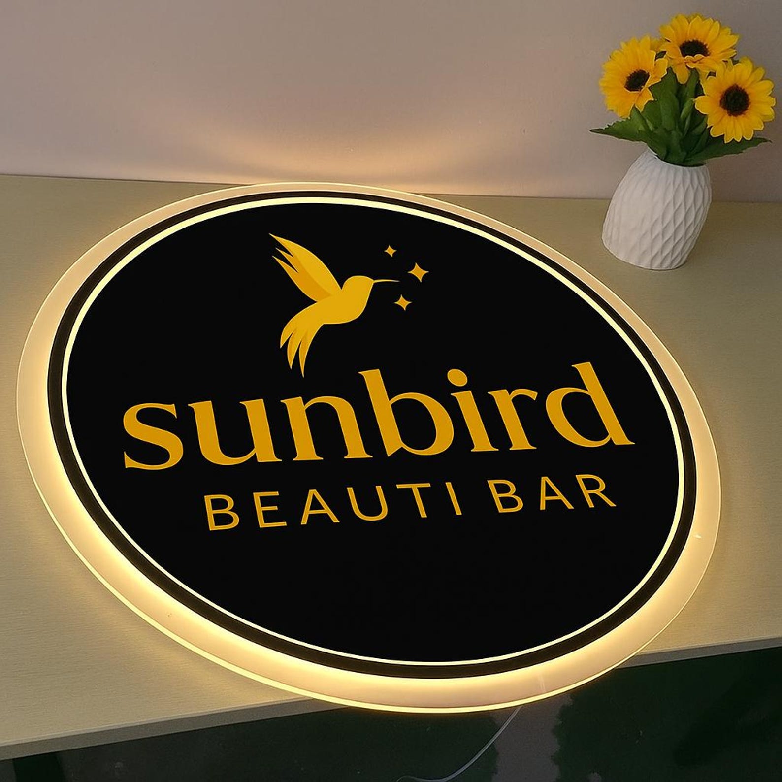 Custom Backlit Acrylic Logo Sign: Illuminated Studio Decor - Etsy
