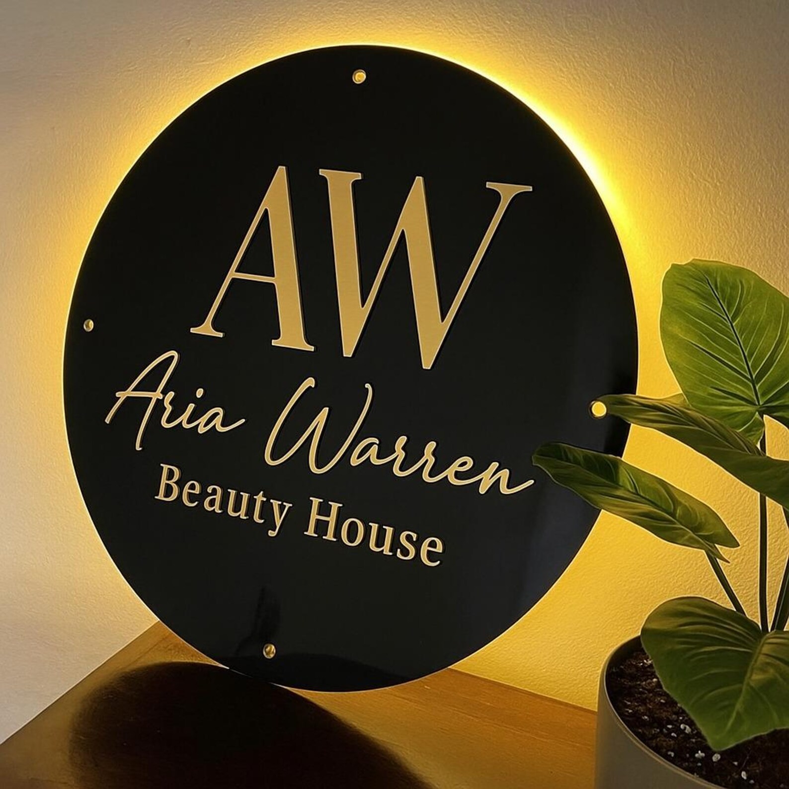 Custom Backlit Acrylic Business Logo Sign - Salon & Storefront - Etsy