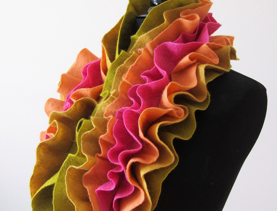 PDF Felting Tutorial. Felted Double Ruffle Infinity Scarf - Etsy