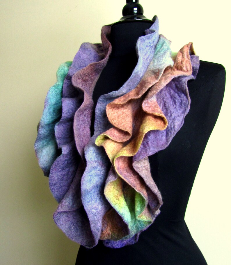PDF Felting Tutorial. Felted Double Ruffle Infinity Scarf - Etsy