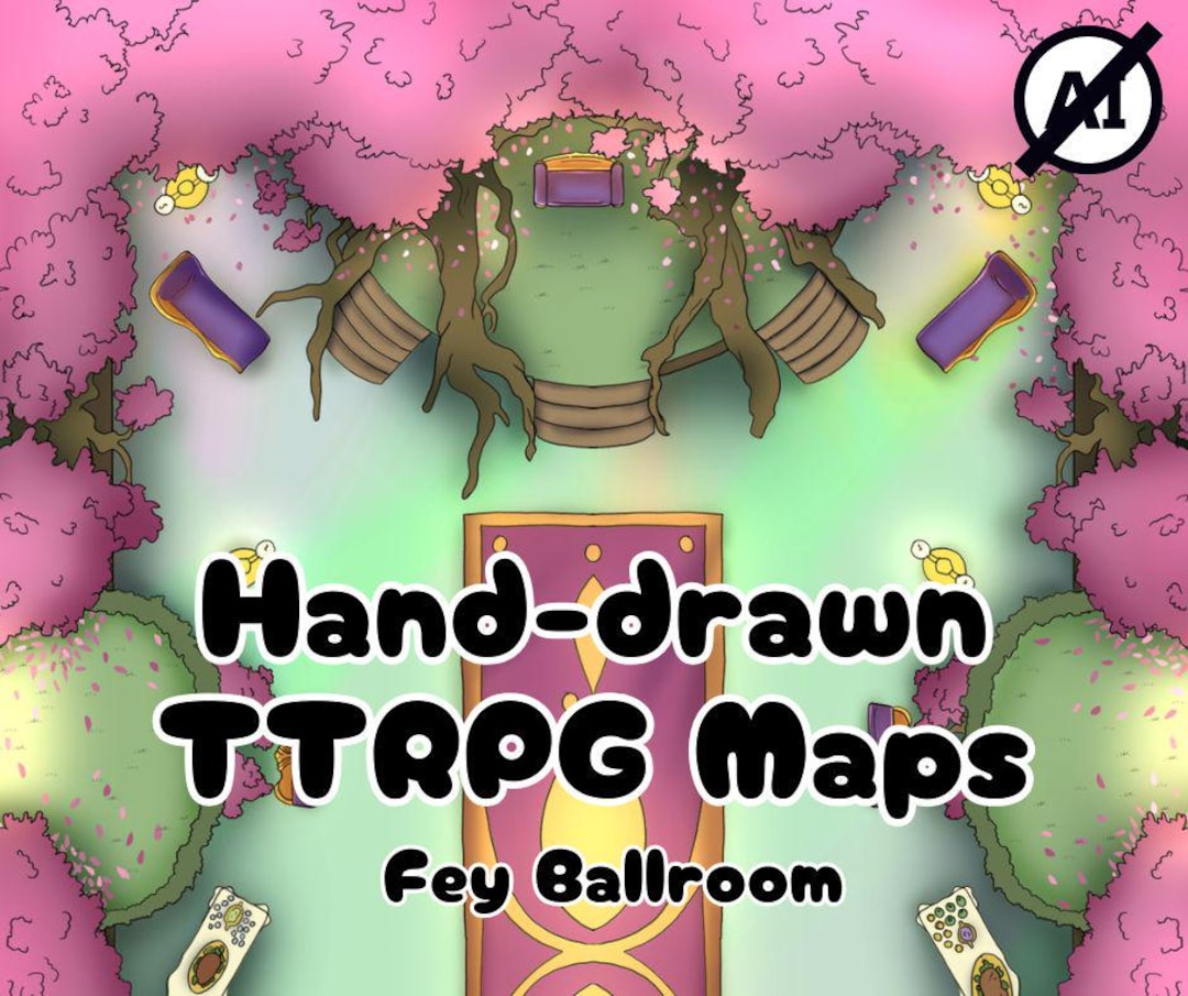 Ballroom Fantasy Map Pack – 8 Hand-drawn Dnd Maps (20x40) | Gridded ...