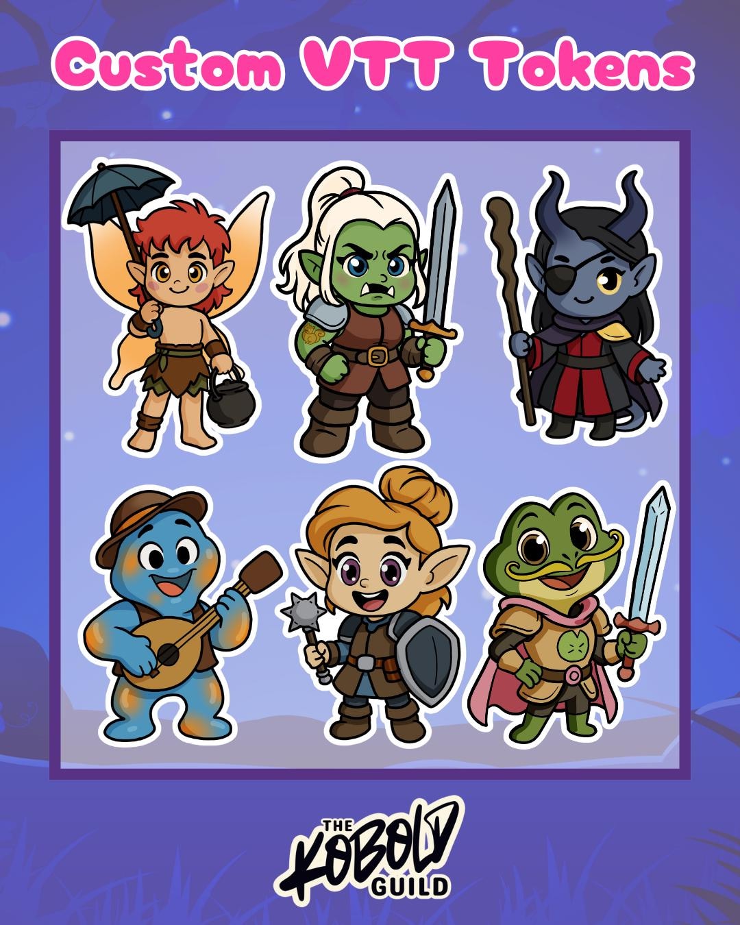 Custom Chibi NPC & Villain Tokens - Hand-drawn Dnd VTT Encounter Assets ...
