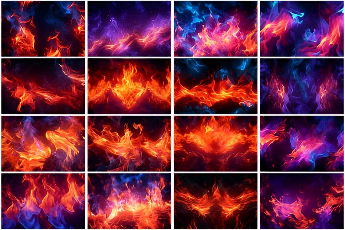70 Fire Flame Backgrounds, Colorful Fire Digital Backdrops, Flame and ...