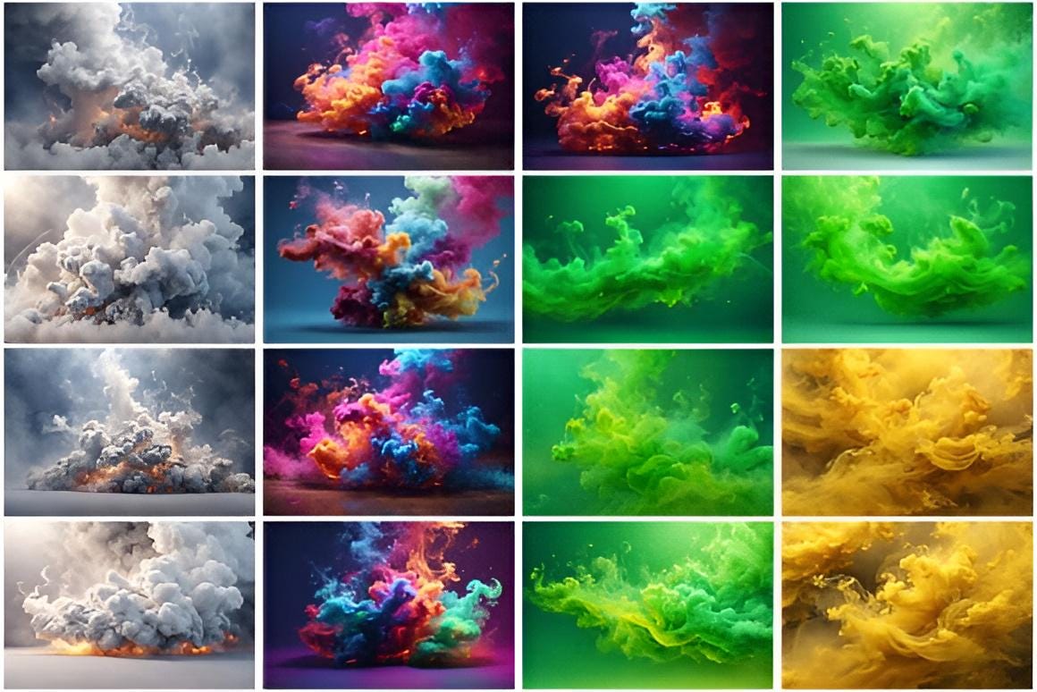 100 Smoke Bomb Backgrounds Bundle | Colorful Smoke Cloud Backdrops ...