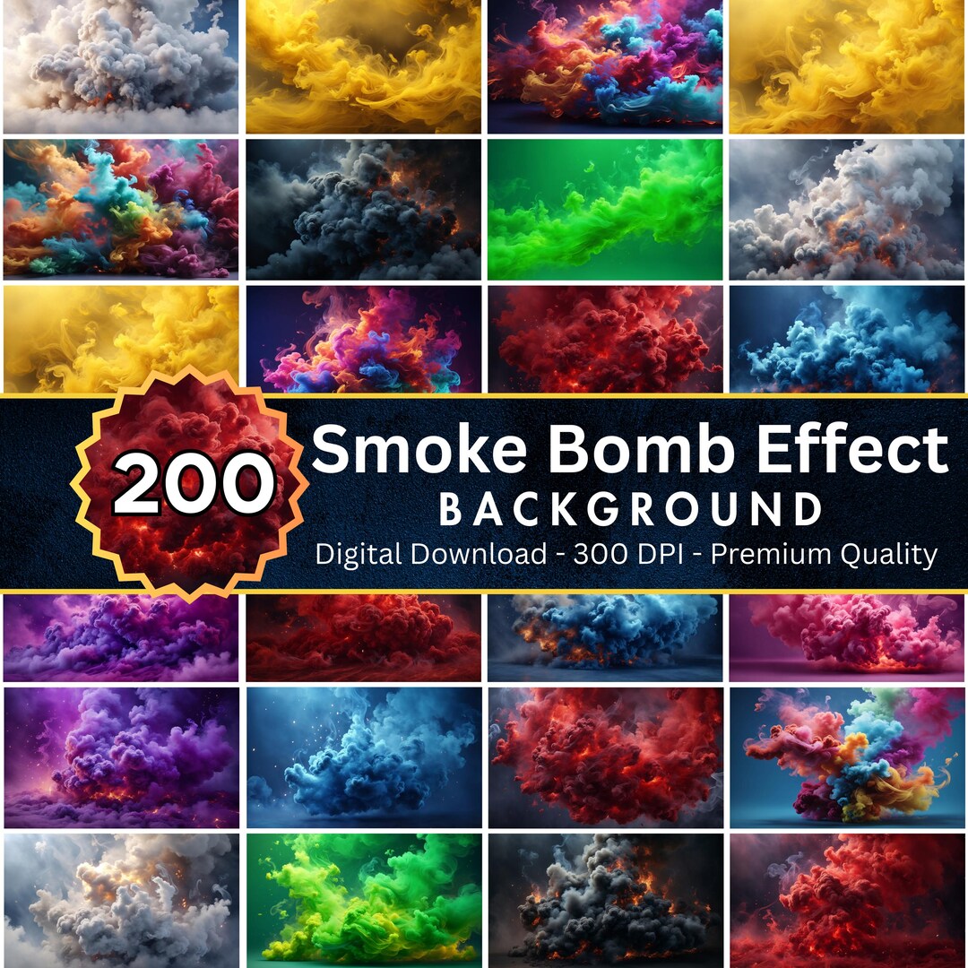 200 Smoke Bomb Backgrounds Bundle | Colorful Smoke Cloud Backdrops ...