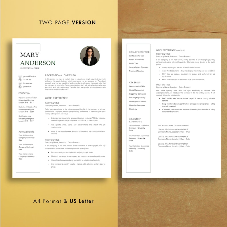 2025 Minimalist ATS Friendly Resume Template Word, Professional Resume ...
