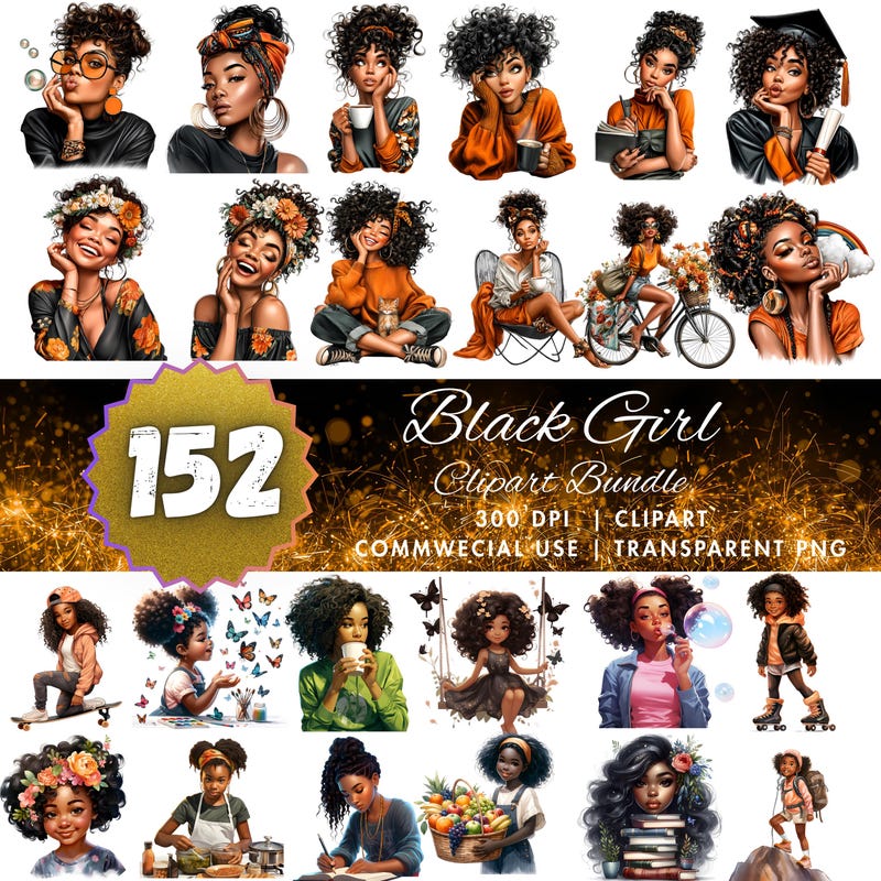 Boho Style Bundle Black Girl - Etsy UK