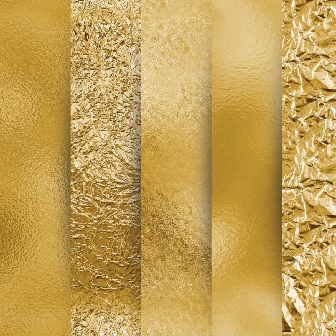 Gold Foil Digital Paper Pack - 16 Glitter Textures, Metallic Scrapbook ...