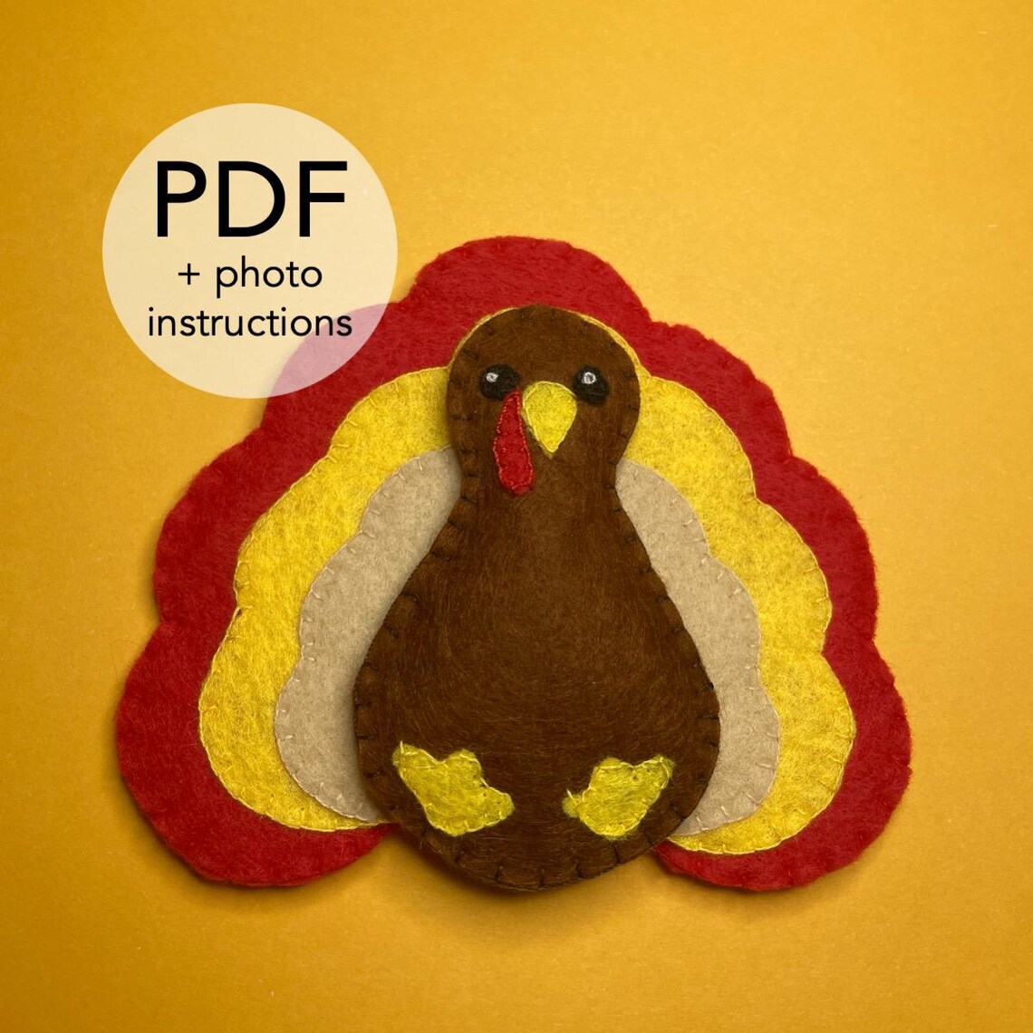 Thanksgiving Turkey Sewing Pattern | Simple Instructions PDF Gift ...